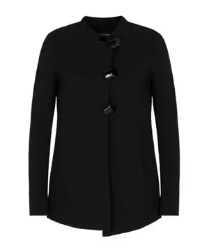 Emporio Armani Asymmetrical Fastening Jacket - Black