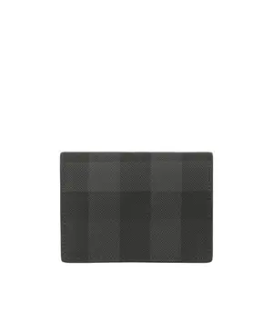 Burberry Logo Plaque Checked Bi-fold Wallet