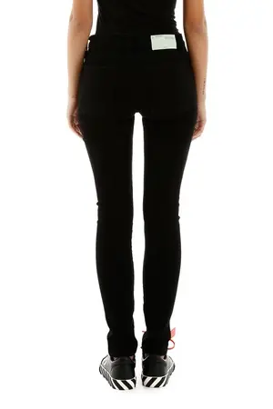 Off-White Slim Fit Jeans With Scarf Detail