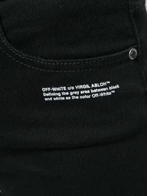 Off-White Slim Fit Jeans With Scarf Detail