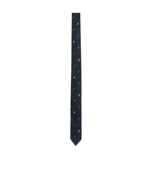 Thom Browne Embroidered Silk Neck Tie - Black