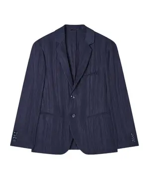 Giorgio Armani Crinkle Effect Blazer - Black