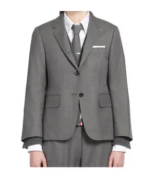 Thom Browne Single-breasted Twill Blazer - Medium Grey