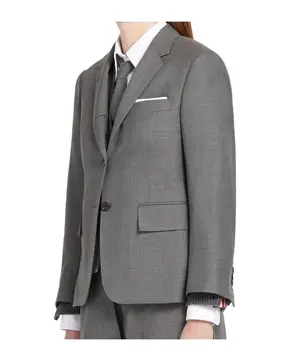 Thom Browne Single-breasted Twill Blazer - Medium Grey
