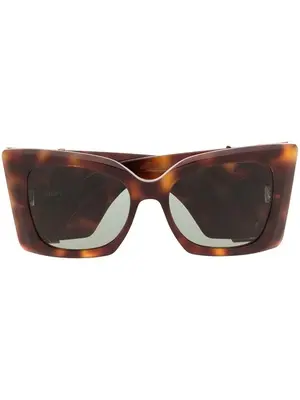 Saint Laurent Tortoiseshell Logo Sunglasses - Black