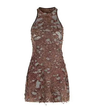 DIESEL® Sleeveless Distressed Mini Dress