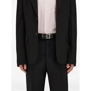 FERRAGAMO Gancini Reversible Buckle Belt - Black Shell/black