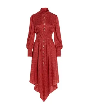 Alexandre Vauthier Polka Dot Asymmetrical Long Sleeve Dress