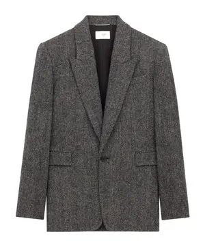 Saint Laurent Single-breasted Long-sleeved Blazer - Black