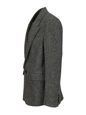 Saint Laurent Single-breasted Long-sleeved Blazer - Black