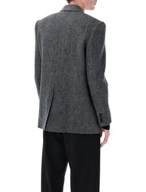 Saint Laurent Single-breasted Long-sleeved Blazer - Black