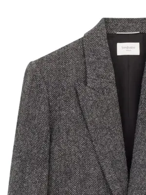 Saint Laurent Single-breasted Long-sleeved Blazer - Black