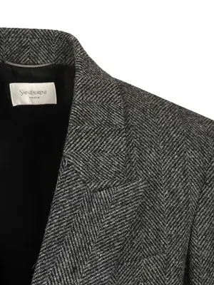Saint Laurent Single-breasted Long-sleeved Blazer - Black