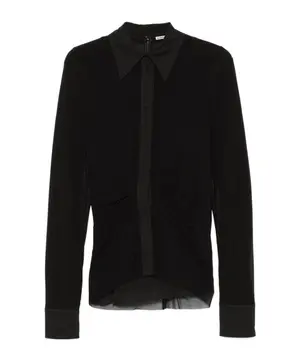 JIL SANDER Crepe Shirt With Buckle Cuffs - Black