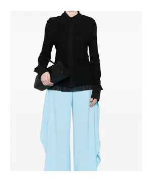 JIL SANDER Crepe Shirt With Buckle Cuffs - Black