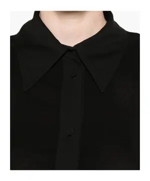 JIL SANDER Crepe Shirt With Buckle Cuffs - Black