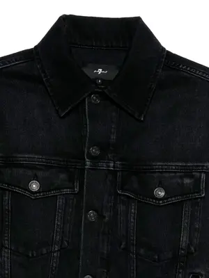 7 For All Mankind Embellished Denim Jacket - Black