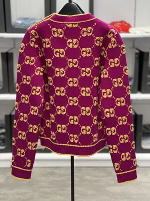 Gucci Logo Knitted Wool Sweater With Double G Buttons