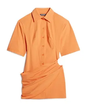 Jacquemus Draped Mini Shirt Dress - No