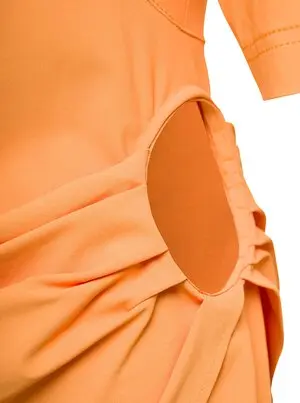 Jacquemus Draped Mini Shirt Dress - Orange