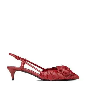 Valentino Garavani Atelier 03 Rose Edition Slingback Pumps - Red