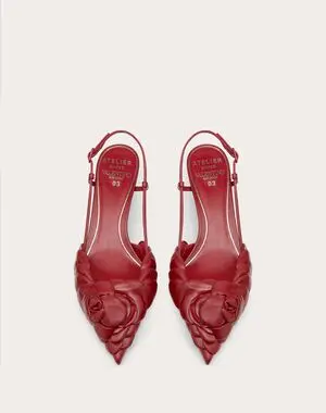 Valentino Garavani Atelier 03 Rose Edition Slingback Pumps - Red