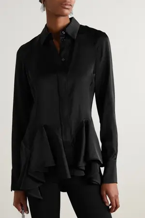 Givenchy Ruffled Satin Crepe Shirt