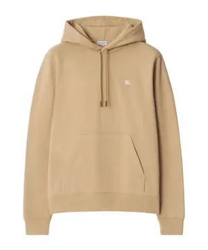Burberry Drawstring Hood Sweatshirt With Embroidered Logo - Flax