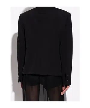 Dolce & Gabbana Double-breasted Gabardine Tuxedo Jacket - Black