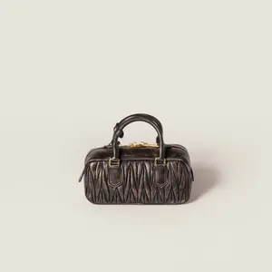 Miu Miu Matelassé Zipped Handbag - Black