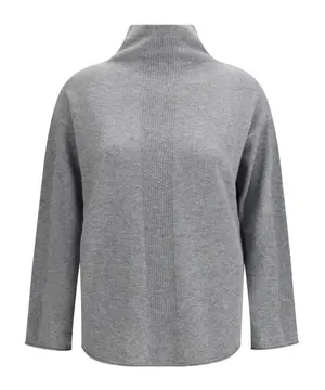 Max Mara High-neck Ribbed Sweater - Gray