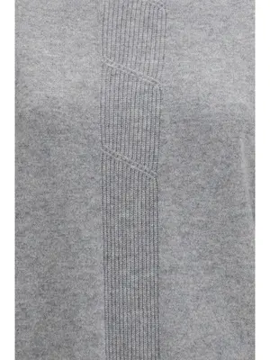 Max Mara High-neck Ribbed Sweater - Gray