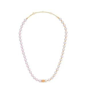 Celine Plage Pearl Necklace In Brass - Multi-color