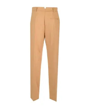 FORTE_FORTE Pleated Twill Trousers - Beige