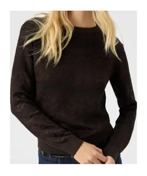 Missoni Chevron Patterned Crew Neck Long Sleeve Sweater - Brown