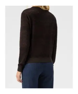 Missoni Chevron Patterned Crew Neck Long Sleeve Sweater - Brown