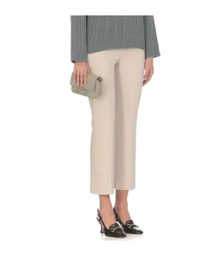 Peserico High Waist Trousers With Pressed Crease And Side Pockets