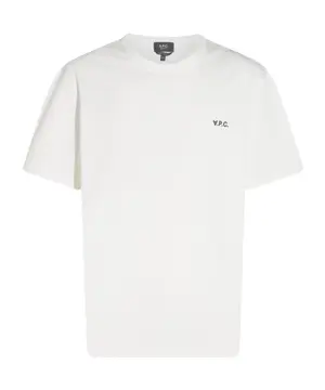 A.p.c. Flocked Logo Crewneck T-shirt - Blanc/vert