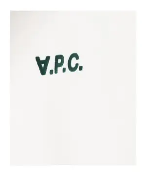 A.p.c. Flocked Logo Crewneck T-shirt - Blanc/vert