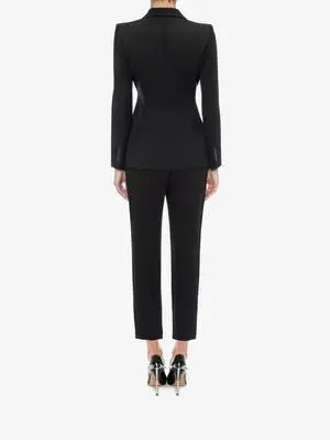 Alexander McQueen Cropped Cigarette Trousers - Black