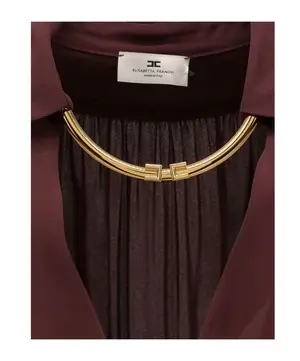 Elisabetta Franchi Jewel Embellished V-neck Blouse - Black