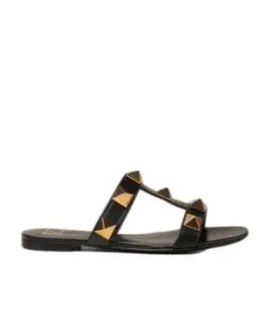 Valentino Garavani Roman Stud Flat Sandals - Black
