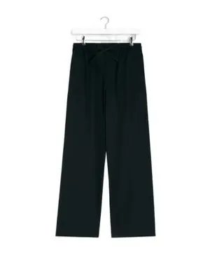 LEMAIRE Straight-leg Drawstring Trousers - Black