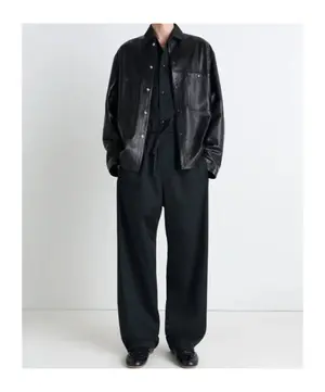 LEMAIRE Straight-leg Drawstring Trousers - Black
