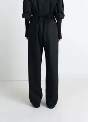 LEMAIRE Straight-leg Drawstring Trousers - Black