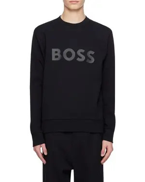 Hugo Boss Logo Print Crewneck Sweatshirt - Black