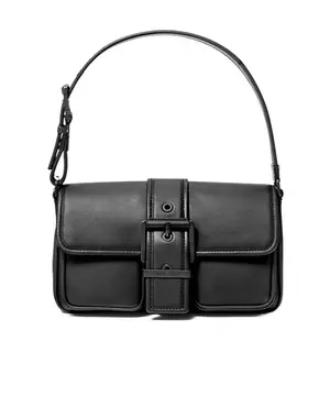 Michael Kors Colby Buckle Flap Shoulder Bag - Black
