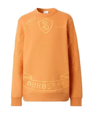 Burberry Embroidered Oak Leaf Crest Cotton Sweatshirt