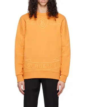 Burberry Embroidered Oak Leaf Crest Cotton Sweatshirt