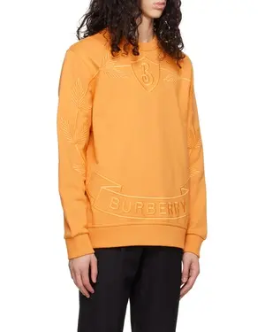 Burberry Embroidered Oak Leaf Crest Cotton Sweatshirt